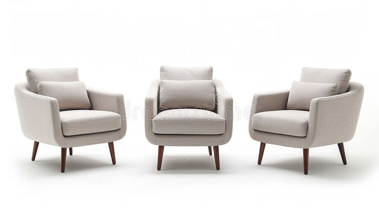 Set of Three Chairs Arranged Neatly Stock Illustration - Illustration ...