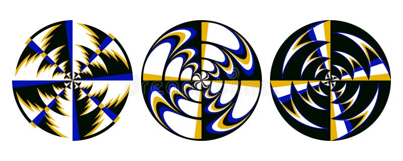 A Set of Three Circular Abstract Patterns with Optical Illusion Effects ...