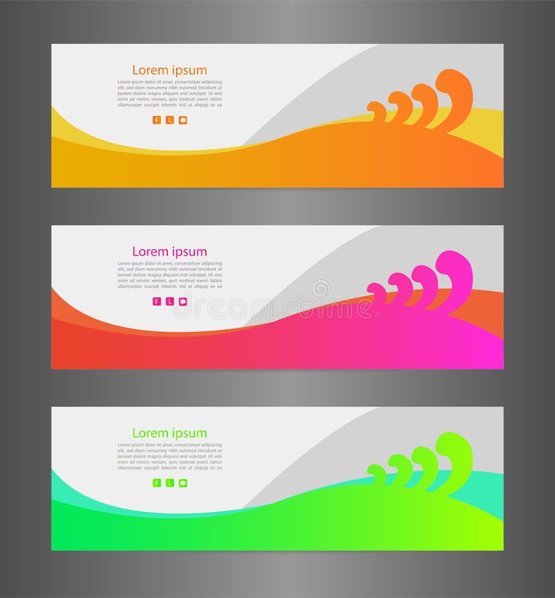 Set Three Colorful Abstract Modern Banner Texture. Vector Banner Stock ...