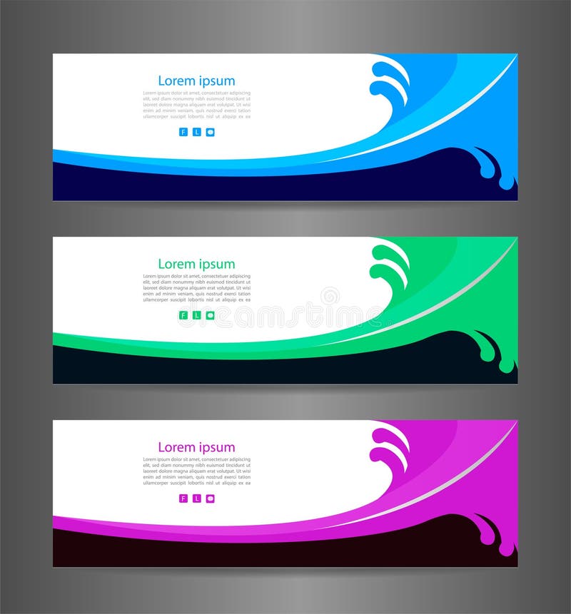 Set Three Colorful Abstract Modern Banner Texture. Vector Banner Stock ...