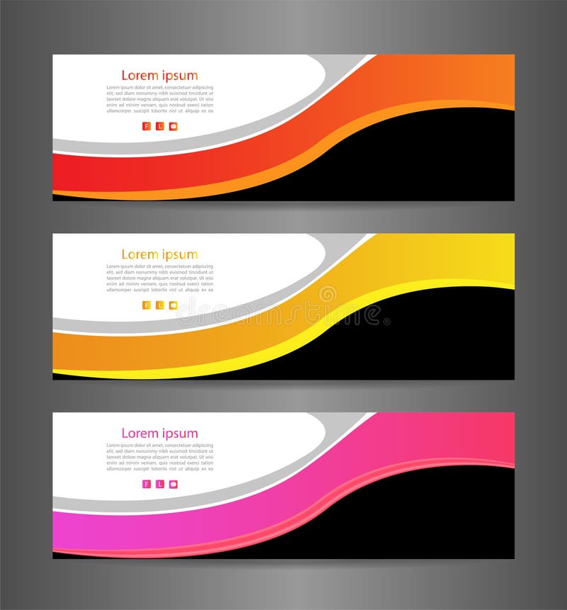 Set Three Colorful Abstract Modern Banner Texture. Vector Banner Stock ...