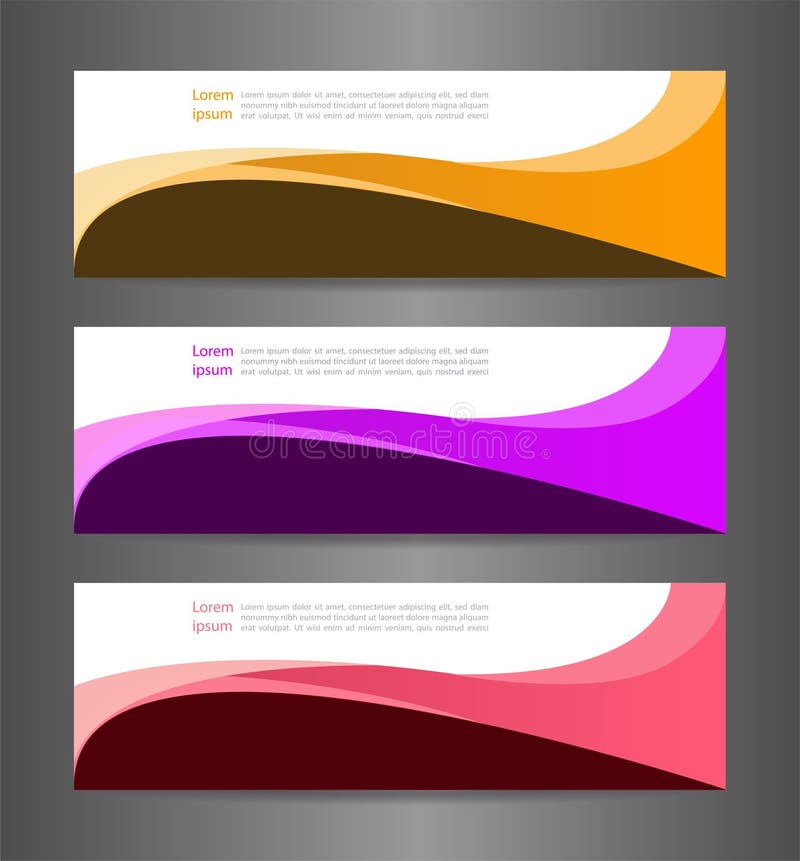 Set Three Colorful Abstract Modern Banner Texture. Vector Banner Stock ...