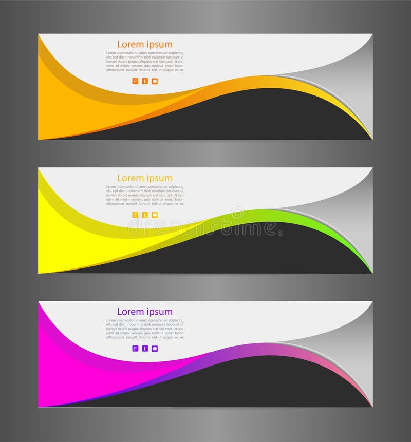 Set Three Colorful Abstract Modern Banner Texture. Vector Banner Stock ...