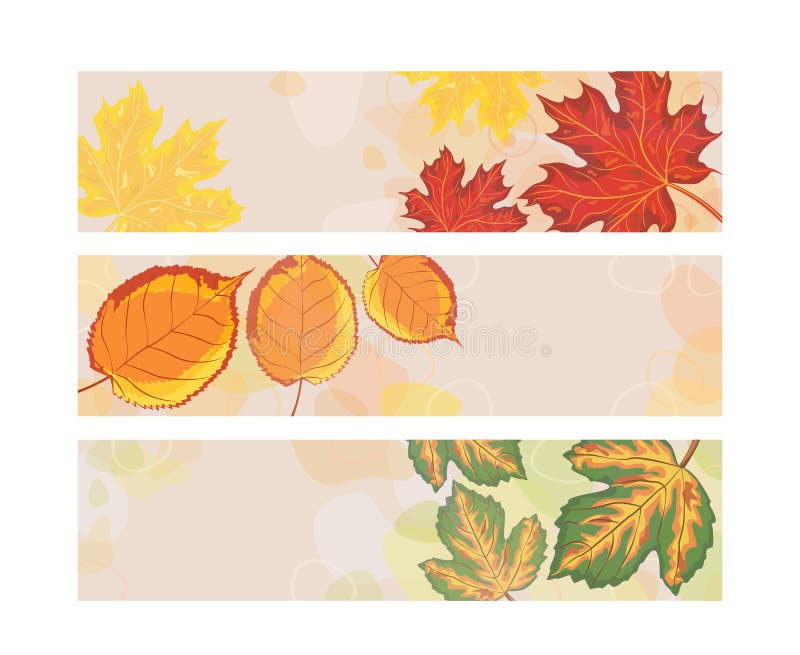 Set of Three Colorful Autumn Banners. Stock Vector - Illustration of ...