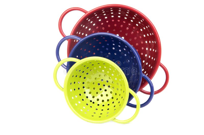 Three colanders stock photo. Image of gadget, isolated - 39133374