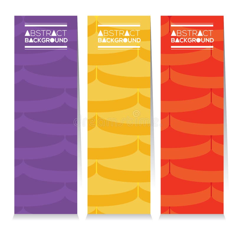 Set Of Three Colorful Graphic Pattern Vertical Banners Stock Vector
