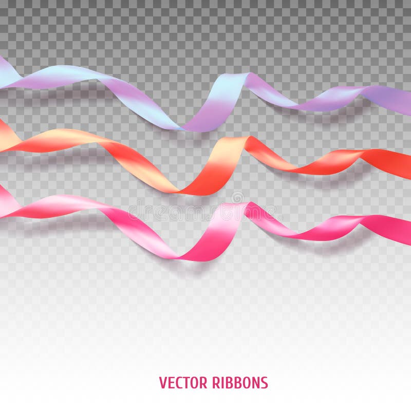 Set Of Three Colorful Ribbons Stock Vector - Illustration of decoration ...
