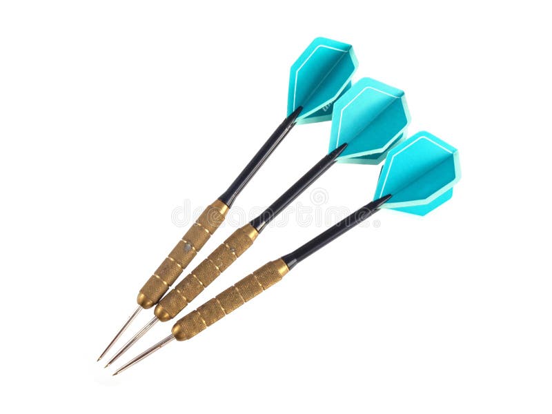 Set of Three Darts on a White Background Stock Image - Image of point ...