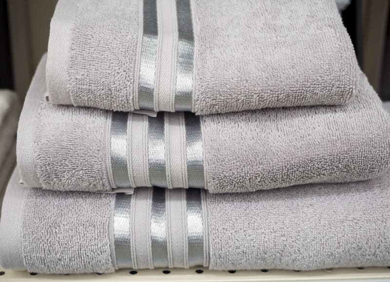 Set of Three Different Size Terry Towels Stock Image - Image of ...