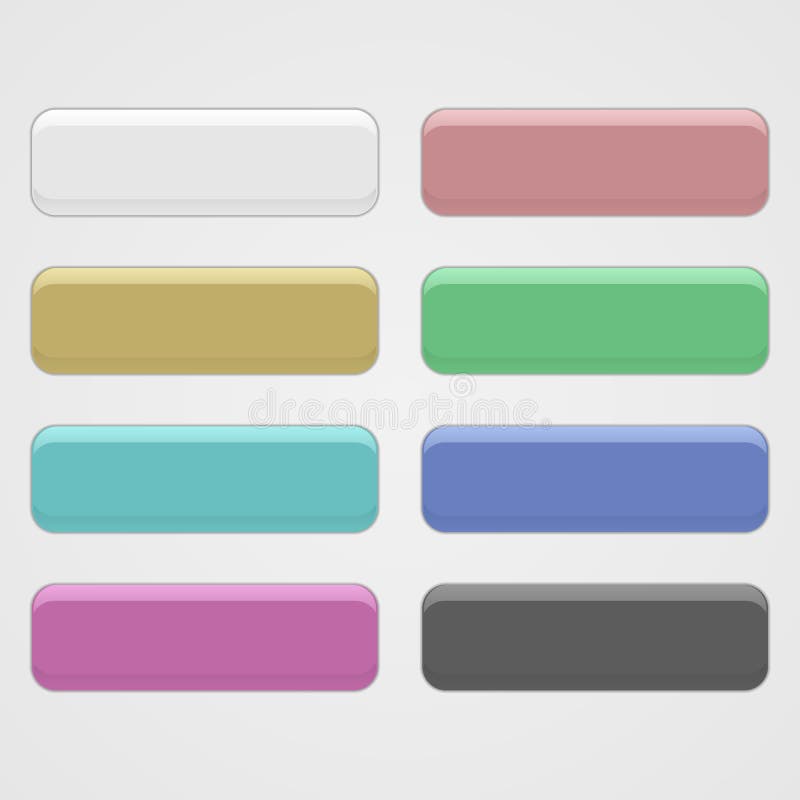 Set of Three-dimensional Buttons. Color Buttons. Stock Vector ...