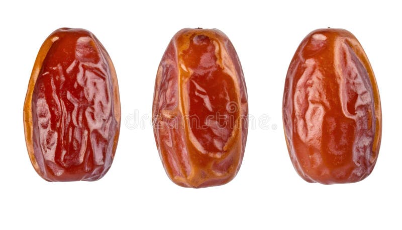 Set of Three Dried Dates from Different Angles, Isolated on Transparent ...