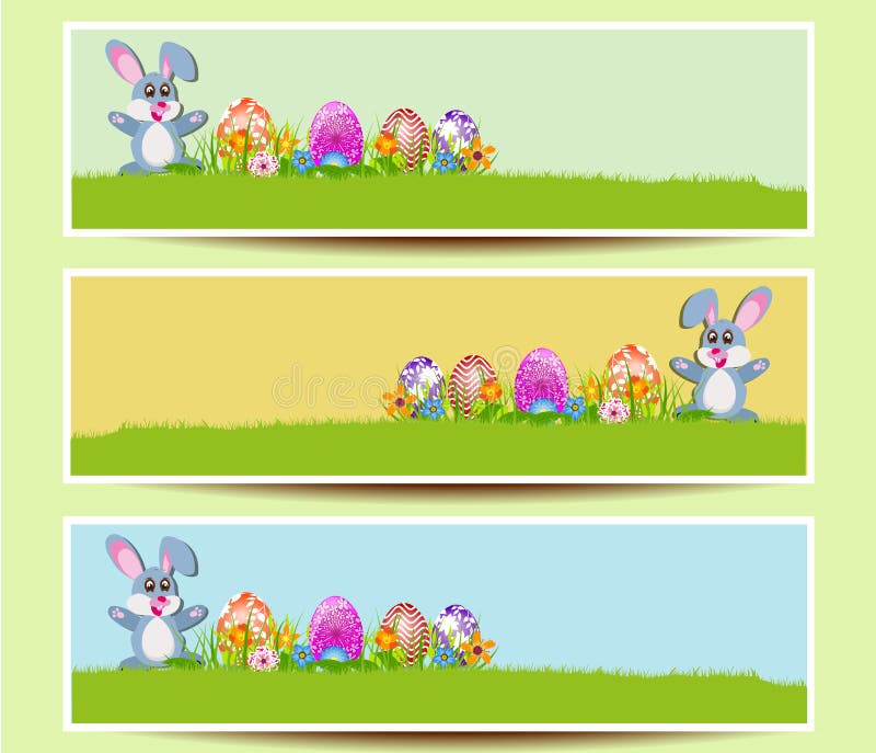Set of Three Easter Banners Stock Vector - Illustration of design, blog ...
