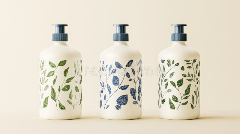 This Set of Three Eco-friendly Detergent Bottles Features Floral ...