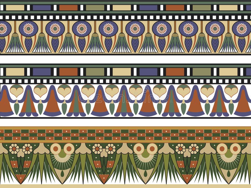 Ancient Egyptian Pattern Designs Stock Illustration - Illustration of ...