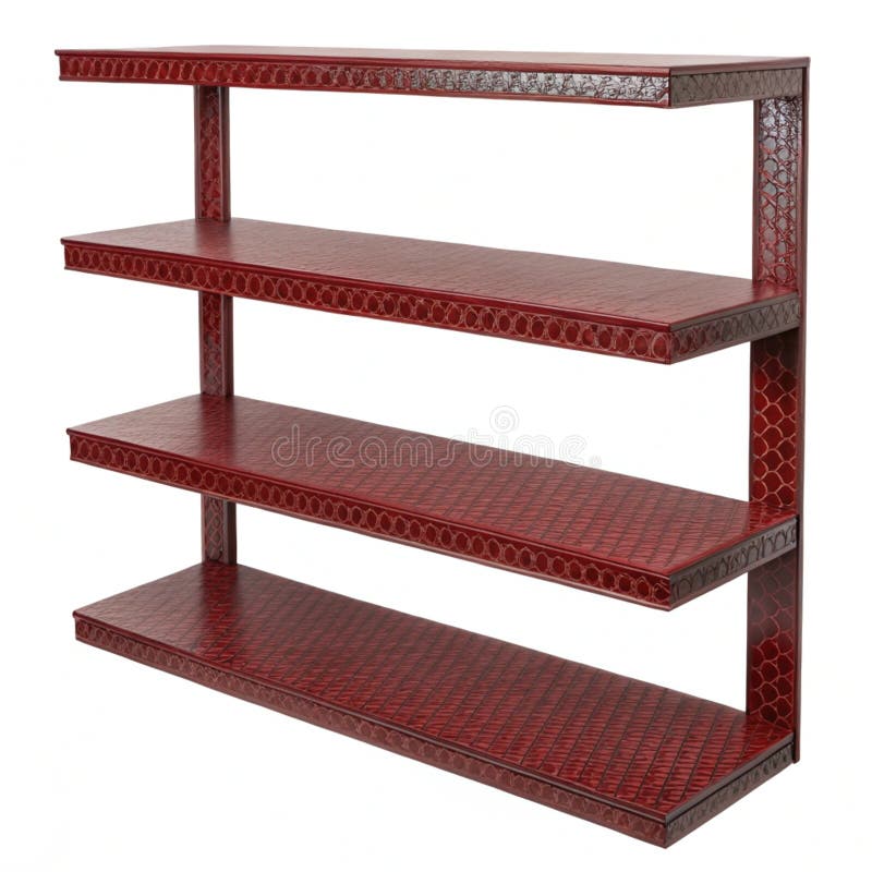 Set of Three Empty Shelves with Dark Red Texture Stock Illustration ...