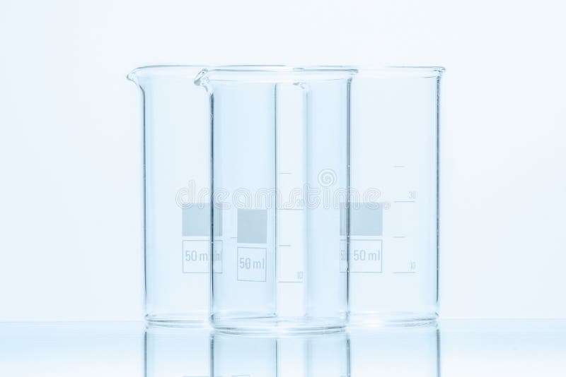 Three Laboratory Beakers stock image. Image of beakers - 20321357