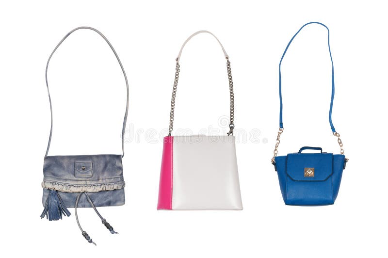 Set of three female bags stock photo. Image of blue, trendy - 71034764