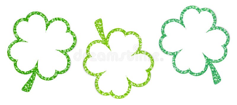 Set of Three Framed Shamrocks Sparkling Green Stock Vector ...