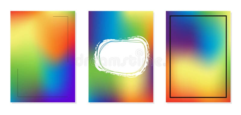 Set with Three Frames in Rainbow Colors Stock Vector - Illustration of ...