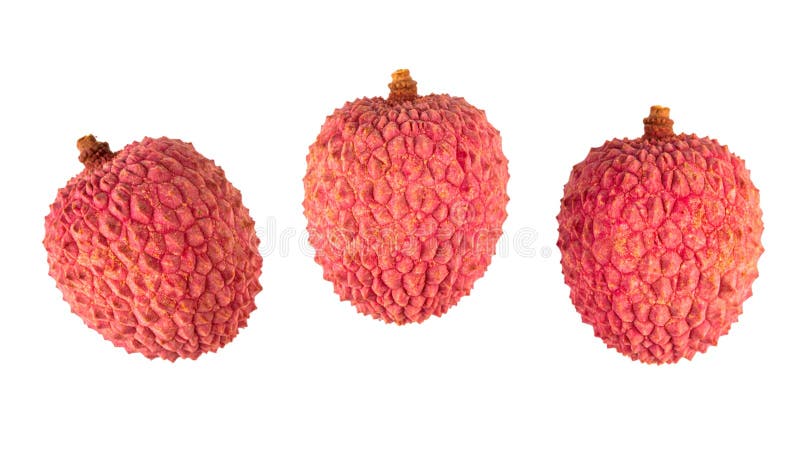 Set of Three Fresh Lychees Rotating on a Transparent Background Stock ...