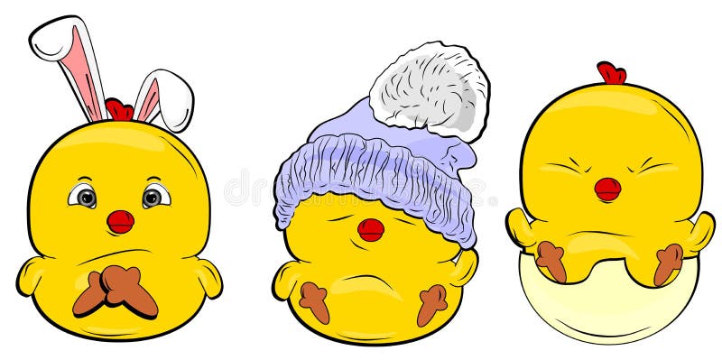 Three Yellow Chickens Stock Illustrations – 105 Three Yellow Chickens ...