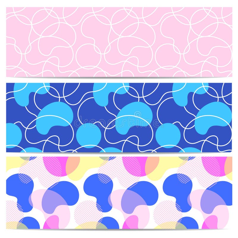 Set Of Three Geometric Abstract Simple Patterns. Seamless Patterns ...