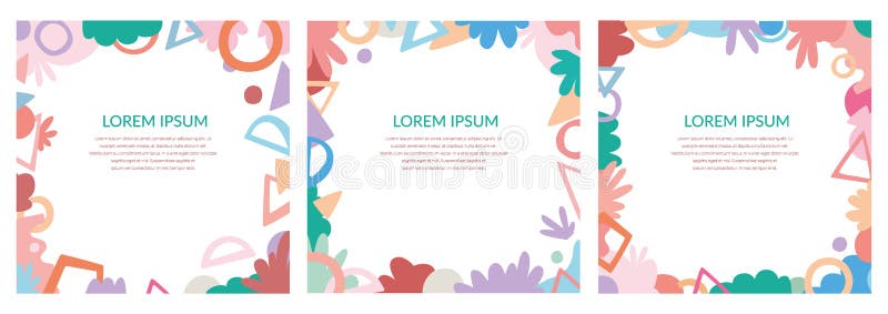 A Set of Three Geometric Frames with Text Stock Vector - Illustration ...