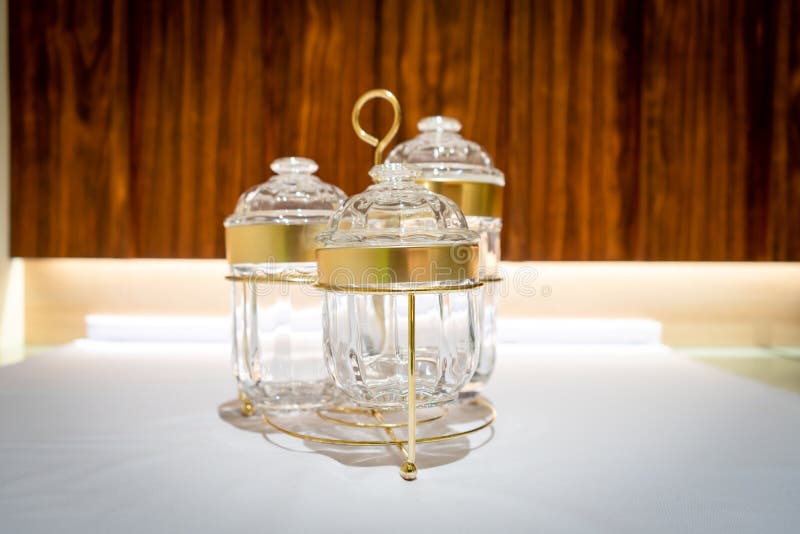 Set of Three Gold-Decorated Jars: Elegant and Versatile Storage ...