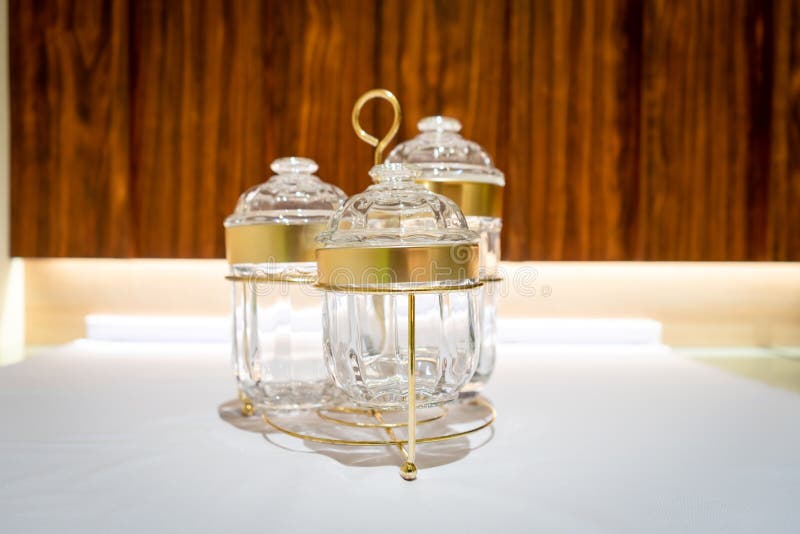 Set of Three Gold-Decorated Jars: Elegant and Versatile Storage ...