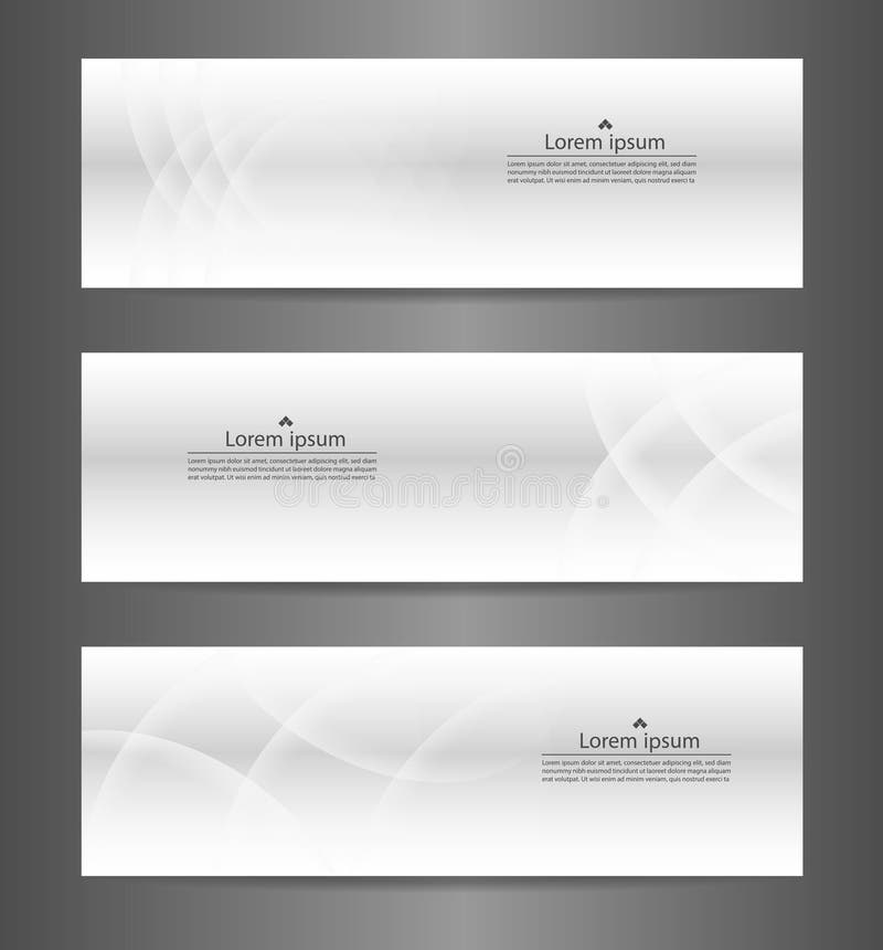 Set Three Gray Abstract Modern Banner Texture Stock Illustration ...
