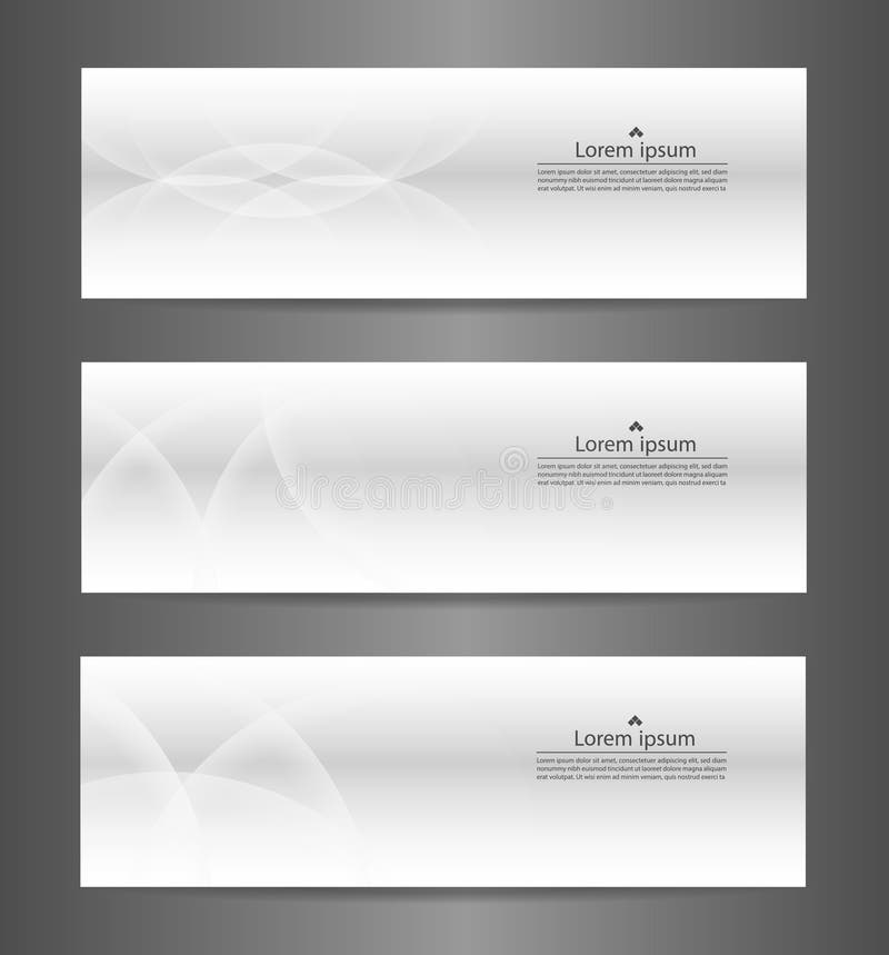 Set Three Gray Abstract Modern Banner Texture. Vector Banner Background ...