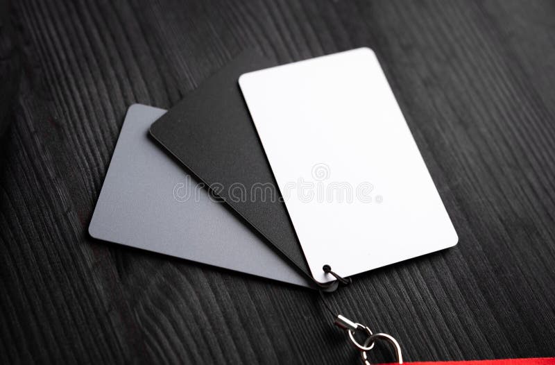 Set Three Gray Cards White Balance Adjustment Stock Photos - Free ...
