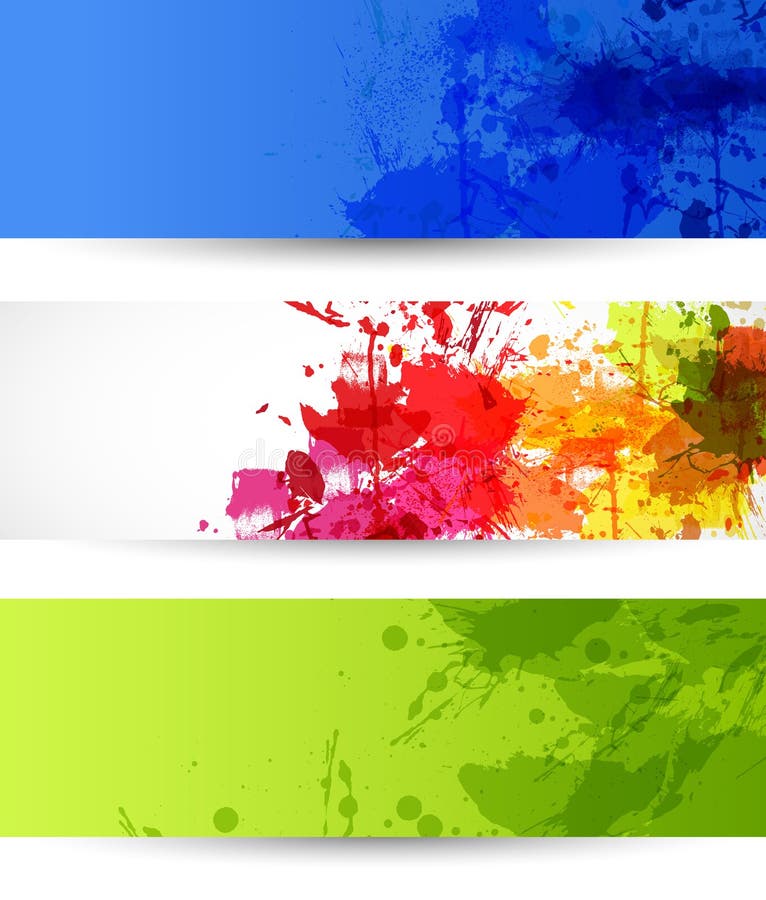 Set of Three Grunge Banners Stock Vector - Illustration of abstraction ...