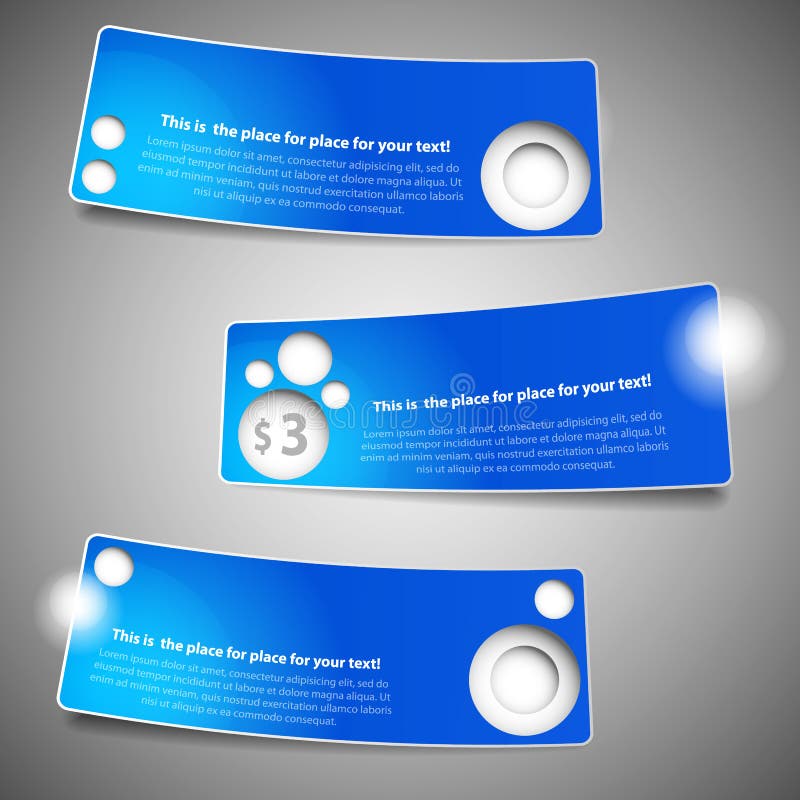 Set of Three Header Designs Stock Vector - Illustration of design, card ...