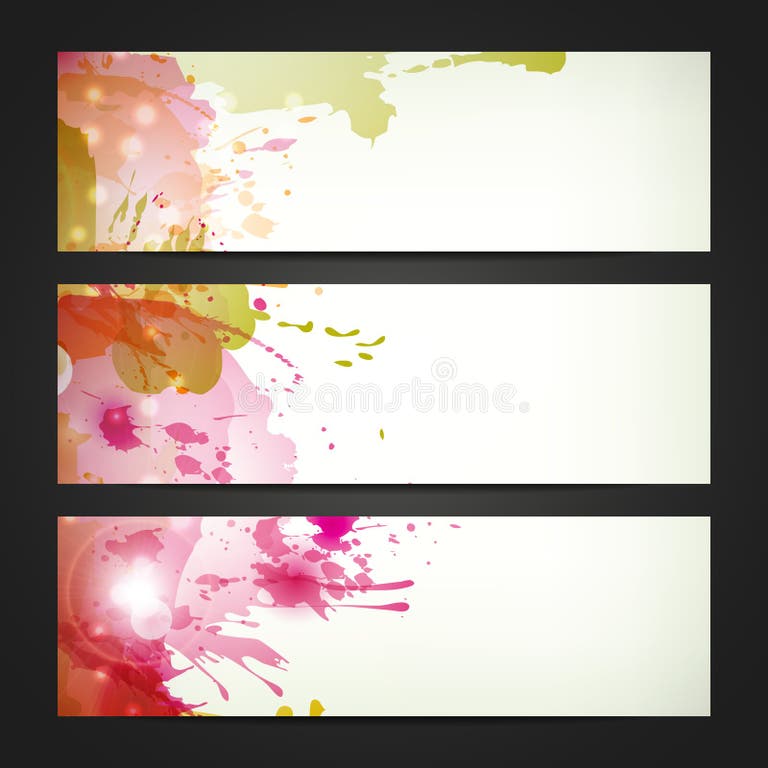 Set of three headers. stock vector. Illustration of artistic - 27945863