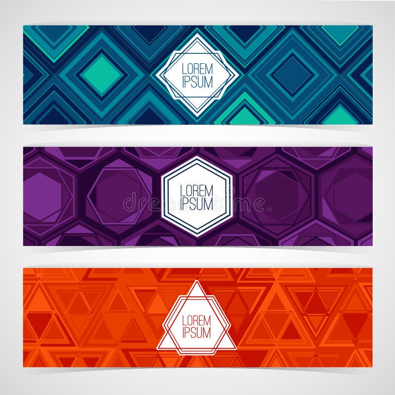 Set Three Horizontal Banner Template. Template Design with Modern ...