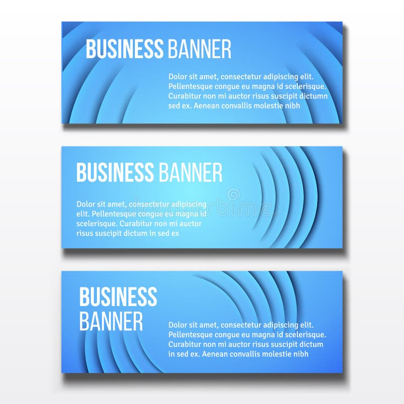 Set of Three Business Banners Stock Vector - Illustration of header ...