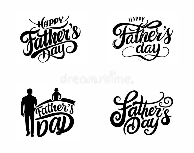 A Set of Three Logos for Dads Day and Father Day. Stock Vector ...