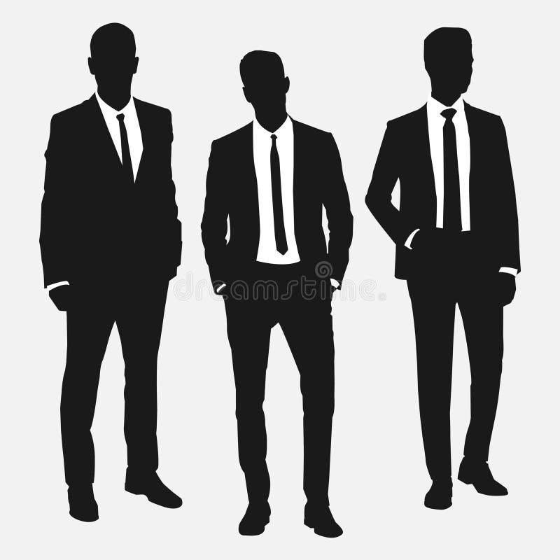 Men in black suits stock vector. Illustration of hold - 9476004