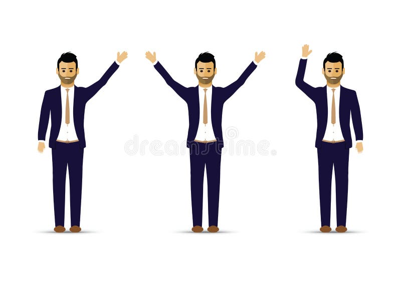Set of three men in suits stock vector. Illustration of manager - 125418140