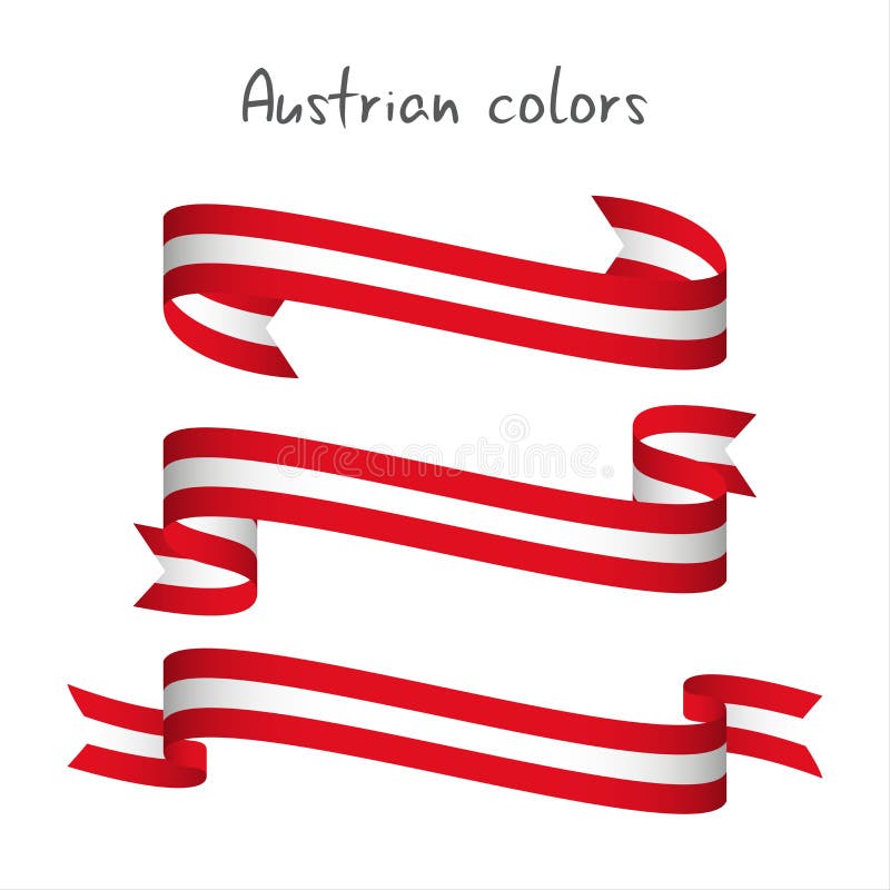 Set of Three Modern Colored Vector Ribbon with the Austrian Colo Stock ...