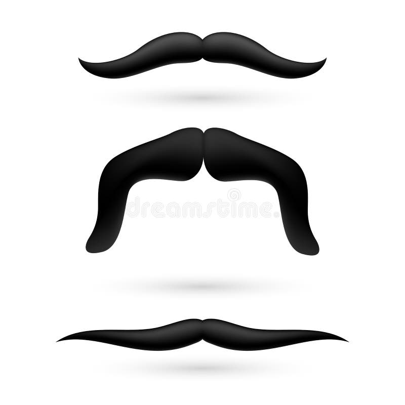 A set of three moustache stock vector. Illustration of hair - 41497441