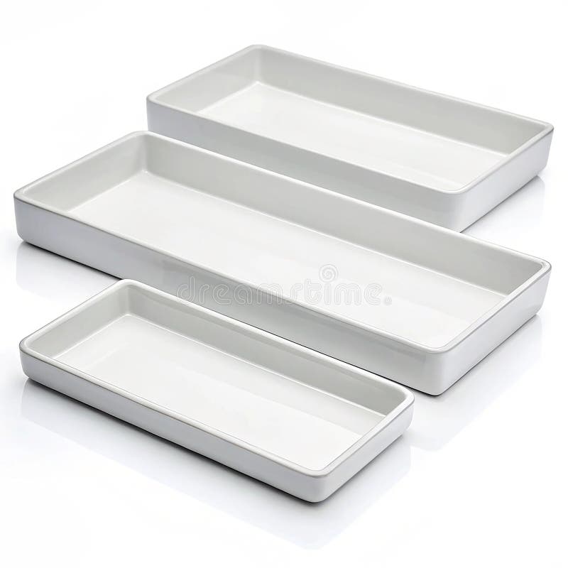 Set of Three Nesting Trays on White Background Stock Illustration ...