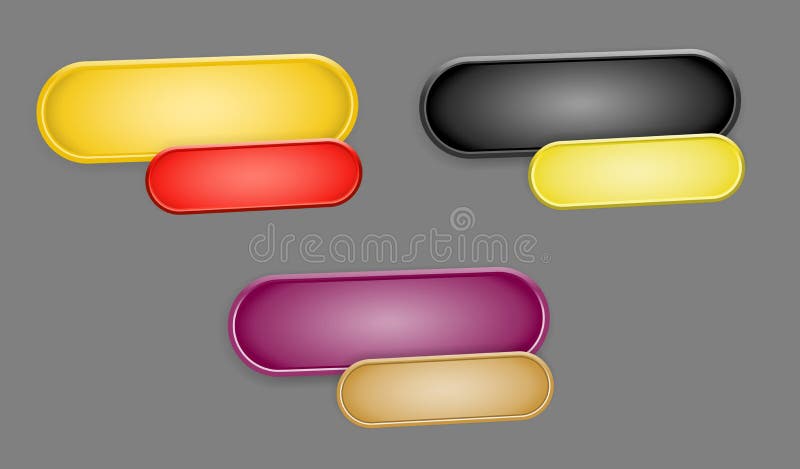 The Set of Three Oval Buttons Pairs Stock Vector - Illustration of ...