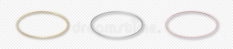 Set of Three Oval Shape Frames Stock Illustration - Illustration of ...