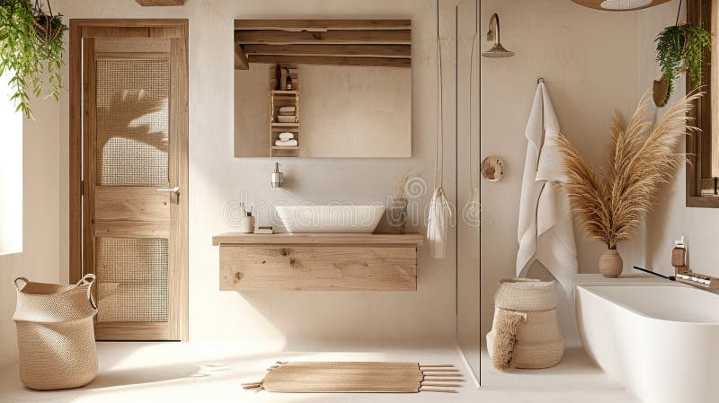 Set of Three Pictures with Home Interior in Warm Beige and Off White ...