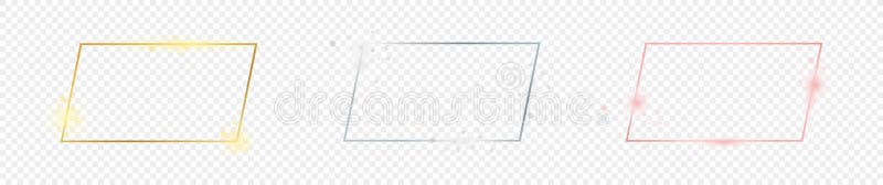 Set of Three Rectangular Shape Frames Stock Illustration - Illustration ...