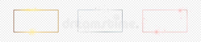 Set of Three Rectangular Shape Frames Stock Illustration - Illustration ...