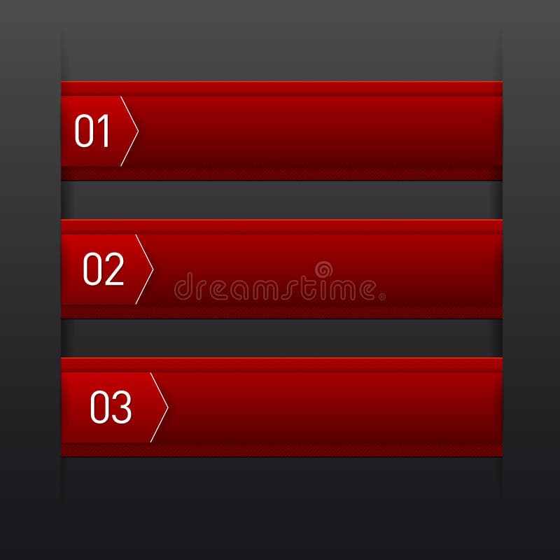 Set of Three Red Banners - Options - Info Graphics Stock Vector ...