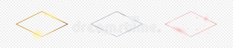Set of Three Rhombus Shape Frames Stock Illustration - Illustration of ...